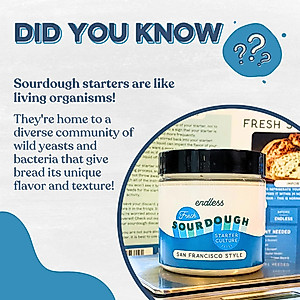ENDLESS Fresh Live Sourdough Starter | San Francisco Style Heirloom Culture for Artisan Bread Baking | DIY Tasty Prebiotic Rich Low Carb Bread | No Wait Live Sourdough Starter Culture