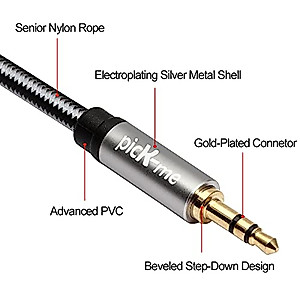 Oluote Headphone Splitter Cable, TRS 3.5mm Male to 2 Ports TRS 3.5mm Female Stereo Y Audio Jack Extension Cable, for Speaker, Car, Smartphone, MP3, PC, Tablet (0.3M/0.98FT)