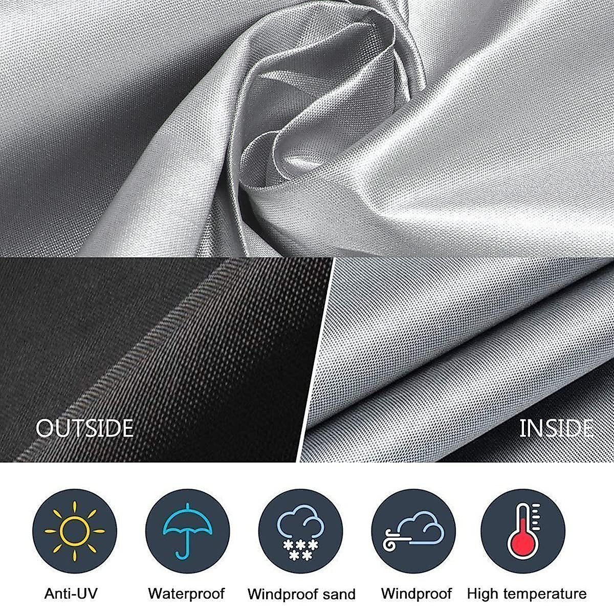 LBTING Fire Pit Cover, 22 inch Cover for 18-22 inch Round Firepit, Waterproof Windproof Dustproof UV-Resistant Heavy Duty Cover for Outdoor Patio Firepit Table - Black