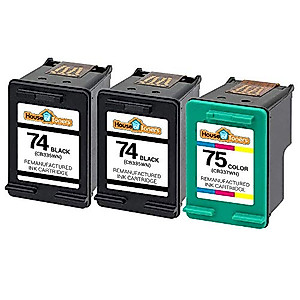 Houseoftoners Remanufactured Ink Cartridge Replacement for HP 74 75 CC659FN CB335WN CB337WN (3 Pack (2-Black/1-Color))
