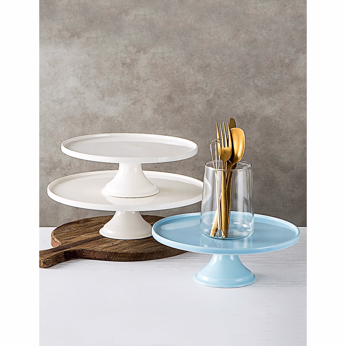 Onniyor Porcelain Cake Stand, Cake Display Stand, Round Dessert Stand, Cupcake Display Tray for Party (10 Inch, White)