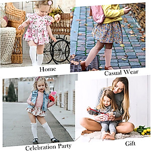 Zando Toddler Knee High Socks Girls White Ruffle Thigh High Stockings Kids Baby Knee High Tube Socks Cotton Breathable White Socks for Toddlers Girls 18-24 Months Milk White 1Pack 12-24 Months