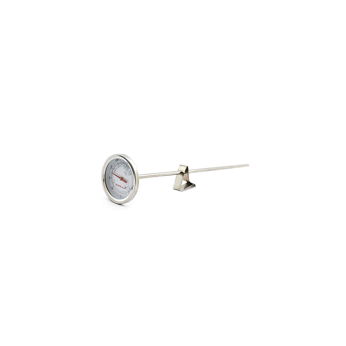 Krome Stainless Steel Instant Read Beverage and Frothing 2.5" Dial Thermometer, 12" Stem - C6912