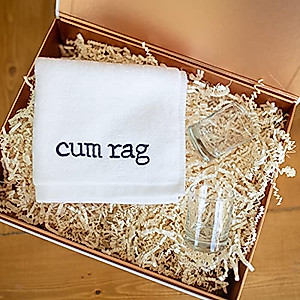 Embroidered Cum Rag Towel - Naughty Adult Humor Gift for Bachelorette and Bachelor Parties