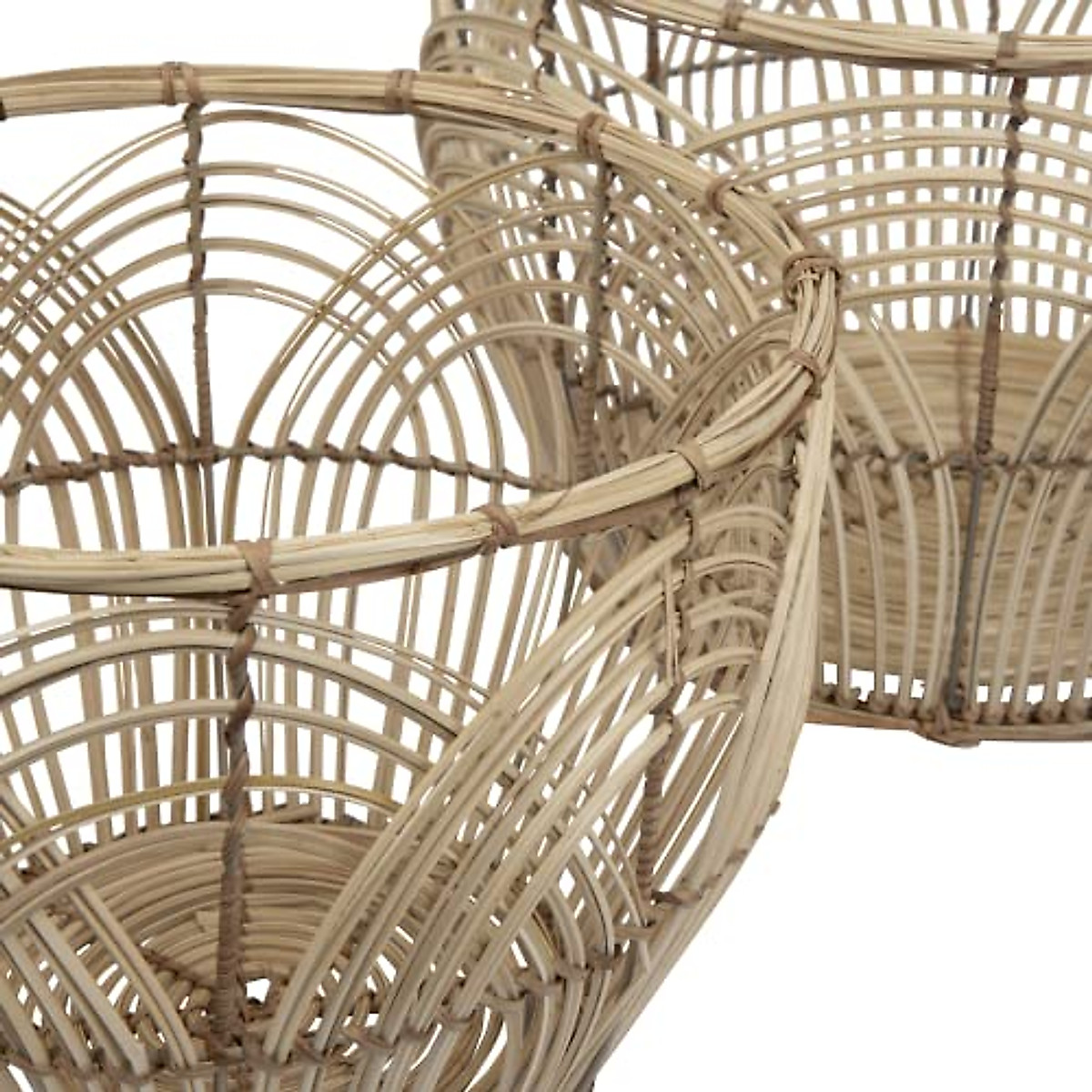 Bloomingville Handmade Decorative Rattan Basket, Natural, Set of 2 Sizes