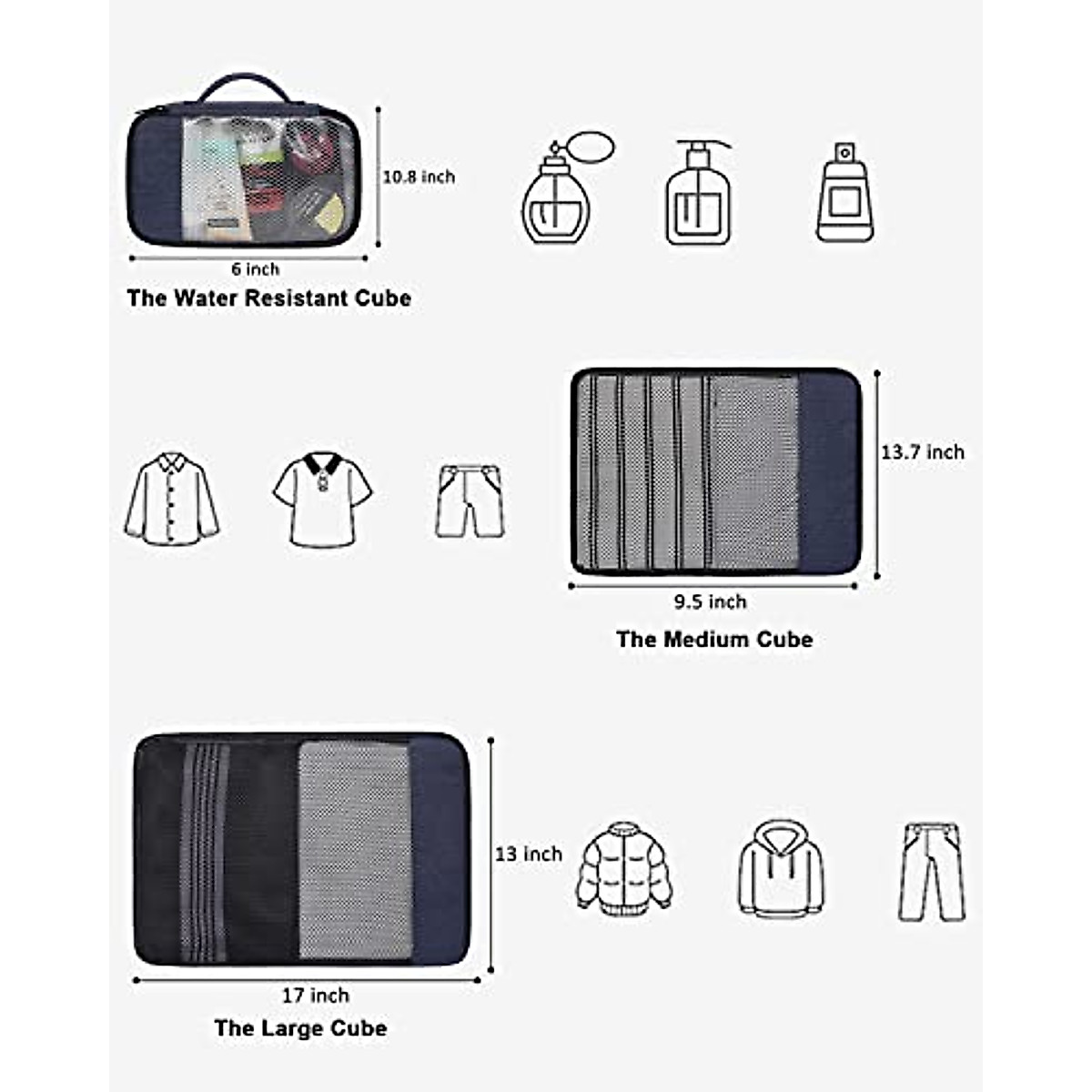 Carry on Backpack, Airline Approved 45L Travel Backpack with 3 Packing Cubes for Men Women, Water Resistant Expandable Overnight Weekender Luggage Daypack Suitcase Duffel Bag, Gift for Travelers, Blue