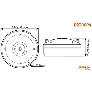 PRV AUDIO Compression Driver D2200Ph - 2 Inch Exit Phenolic Compression Driver for High Vocals - Pro Car Audio Systems