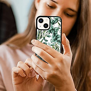 Odhtst Summer Eucalyptus Case for iPhone 13 Mini Case 5.4 Inch, Silicone Ultra Shockproof Funny Protection Cute Plant Phone Case for Girls Women Baby Cover, Green
