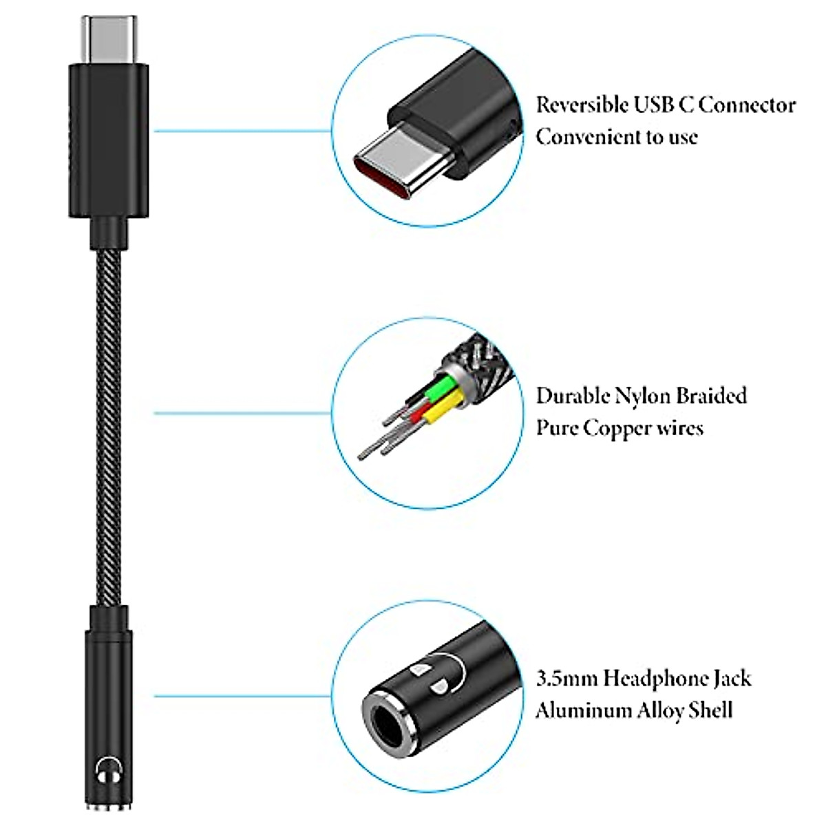 APETOO USB C to 3.5mm Female Adapter for Samsung S23 Ultra,Type-C to Aux Audio Dongle Earphone Adapter for Galaxy S22 Ultra S21 FE S20 Ultra Note 20 10+ A53 Z Flip4 Fold4 Pixel 7 6 5 4 3XL OnePlus 10T