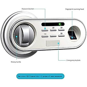 Security, Digital Large Capacity Safety Electronic Security Steel Money Cash Home Office Key Operated Safe Fingerprint Double Layer 35 * 25 * 25cm, Black-1