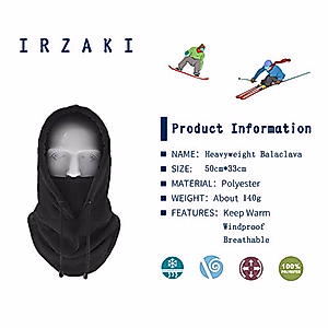 Balaclava Face Mask for Cold Weather - Windproof Ski Mask - Thermal Heavyweight Head Hood for Men and Women… Black