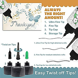 Bearly Art Precision Craft Glue - The Mini - 2fl oz with Tip Kit - Dries Clear - Metal Tip - Wrinkle Resistant - Flexible and Crack Resistant - Strong Hold Adhesive - Made in USA