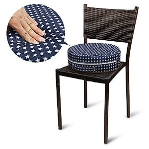 Zicac Kids' Anti-Slip Chair Seat Cushion- Dining Seat Pad Dismountable Round Seat Cushion (Blue Star)