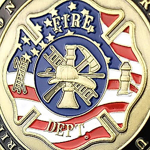 St. Florian Patron Saint of Firefighters with Prayer Challenge Coin