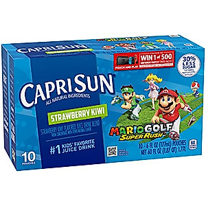 Capri Sun Strawberry Kiwi Naturally Flavored Kids Juice Drink Blend (10 ct Box, 6 fl oz Pouches)
