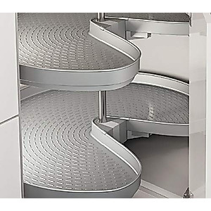 Pro-Arc Kidney Shaped 2-Shelf Lazy Susan Set with Durable Rigid Trays (28 INCH)