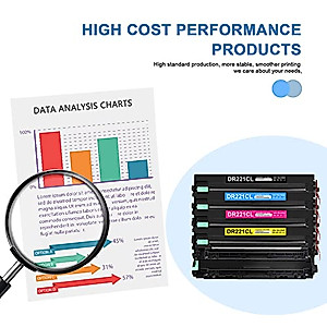 DR221CL High Yield Drum Unit : 4-Pack(1BK/1C/1M/1Y) Drwn Compatible DR-221CL Drum Cartridge Replacement for Brother DCP-9020CDN HL-3140CW 3170CDW MFC-9130CW 9330CDW Printer, DR221CL