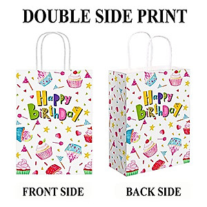 16 Pack Birthday Gift Bags Party Favor Treat Bags with Handle Candy Cookie Goodie Bags for Party Decorations Favors Supplies