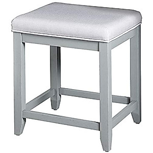 Crosley Furniture Vista Makeup Vanity Chair with Upholstered Seat, Vintage Gray