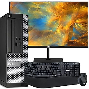 Dell OptiPlex Computer Desktop PC, Intel Core i5 4th Gen 3.1 GHz, 8GB RAM, 1TB HDD, MTG New 22 inch LED Monitor, Wireless Ergonomic Keyboard Mouse, WiFi, Windows 10 Pro (Renewed)