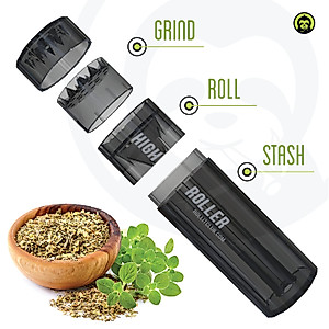 CLEAR HIGHROLLER Herb Grinder & Cone Loader | Portable Pre Roll Cone Filler | Grey