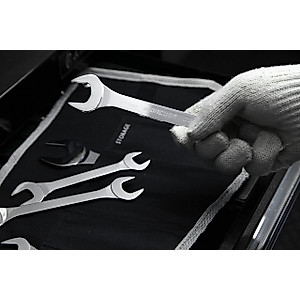 ironcube Super Thin Wrench Set,8-Piece, Metric, Including 8 to 27 mm, Open end Slim Wrench Set With Rolling Pouch, Perfect For Auto, Bike in Narrow Space Use