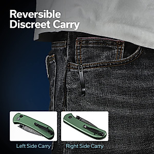 CIVIVI Pocket Folding Knife- Button Lock Knife with Thumb Stud Opener for EDC, 2.98" Damascus Blade Aluminum Handle, Qubit Utility Knife for Men Women Gift C20030E-DS1