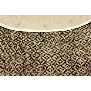 Casavani Indian Handmade Area Rug Geometric Brown & Beige Round Area Dhurrie Best Uses For Garden Yoga Mat Rugs For Kids Room,Bedroom,Dining Room,Balcony,Kitchen For 3x3 4x4 5x5 Feet 8x8 Feet Round