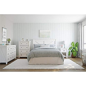 BOWERY HILL Wooden Queen Panel Headboard in Ivory Oak