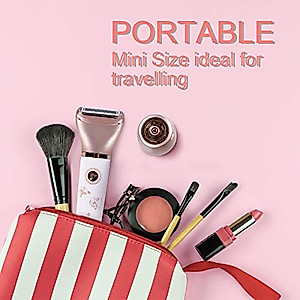 Electric Razor for Women - RenFox 2 in 1 Shaver for Women Bikini Legs Armpit Face Wet & Dry Painless Rechargeable Bikini Trimmer 2 Changeable Trimmer Heads (Rose Gold)