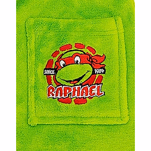 Teenage Mutant Ninja Turtles Boys Hooded Bathrobe Kids Superhero Dressing Gown in Green Cosy Comic Fleece Children Toddlers