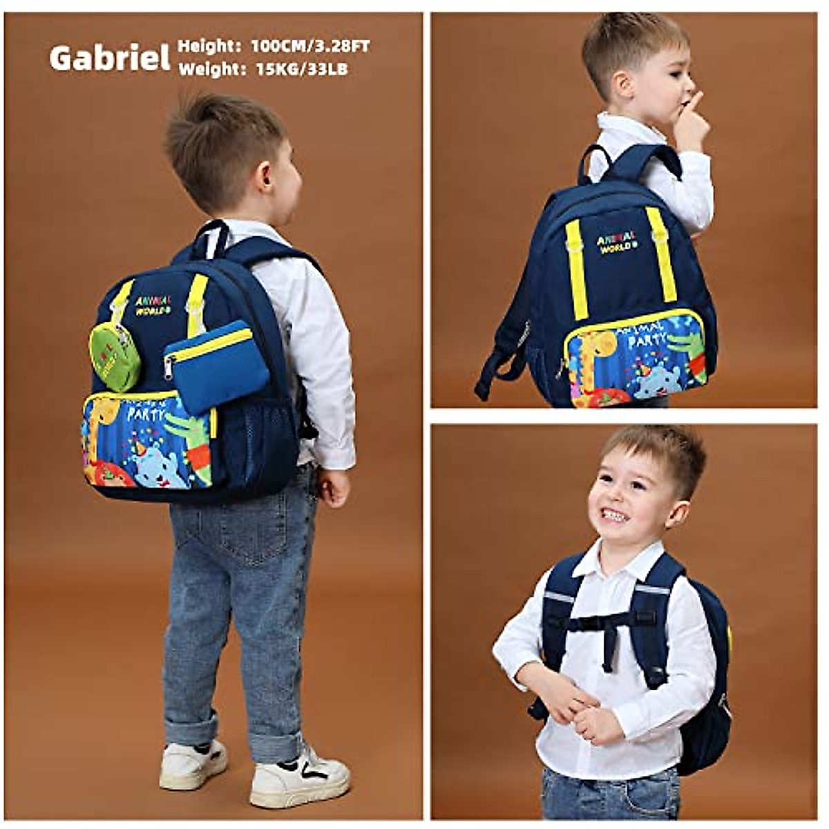 willikiva Cute Dinosaur Kids backpack for Girls Boys Preschool kids 3-5 Toddler(Lion)