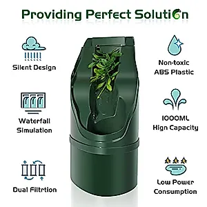 NEPTONION Reptile Chameleon Cantina Drinking Fountain Water dripper Comes with Feeding Tongs and Frosted Tweezer for Amphibians Insects Lizard Turtle Snake Spider Frog Gecko