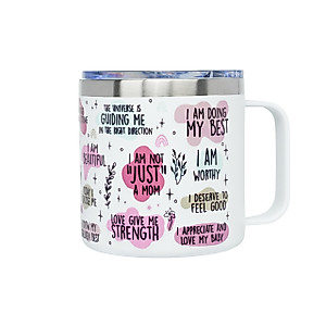 FROOBLEQUIRK Mom Daily Afirmations Tumbler, 14oz Mother's Day Cup – Perfect for Mother's Day, Birthday, or Christmas Gifts from Daughter or Son