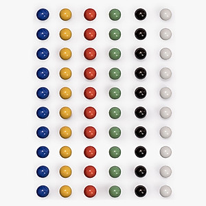 Yellow Mountain Imports 60 Pieces Chinese Checkers Glass Marbles Set with Solid Colors - 16 Millimeters