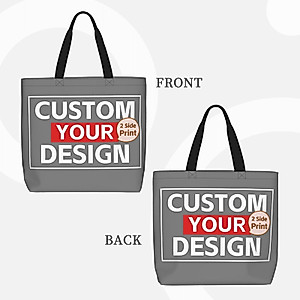 Personalized Tote Bags In Bulk Customized Tote Bag with Picture Customized Tote Bag with Picture for Women Girls Gray Bags