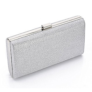 Womens Vintage Bag Envelope Clutch Silver Evening Handbag For Cocktail/Wedding/Party (Silver)