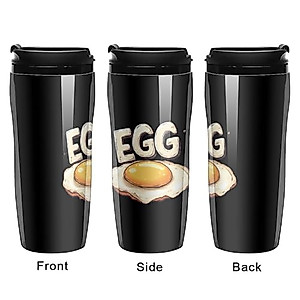 Fried Egg Travel Coffee Mug Reusable Coffee Cup Tumbler with Lid for Outdoor 350ml