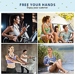 Matekxy Portable Neck Fan, Mini Hands-Free Fan with Quiet and Lightweight, Personal Bladeless Fan Neck Cooler for Indoor & Outdoor (White)