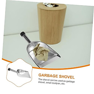 minkissy Stainless Steel Dustpan Floor Scrubber Machine Small Handheld Industrial Dust Pans Desktop Cleaning Shovel Compact Litter Cleaning Scoop Mop Broom and Dustpan Pet Silver Plastic Pp