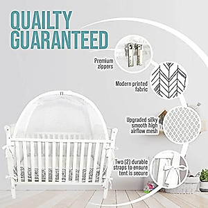 SLUMBLE Luxury Crib Tent | Crib Tent to Keep Baby from Climbing Out of Crib | Upgraded Mesh Crib Bumper Option | Premium Instant Pop-Up Crib Cover | Baby Crib Safety Tent | Designed in The USA