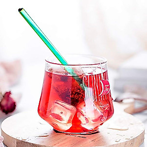 [18 PCS] New Heart Shape Metal Straws 304 Food Grade Stainless Steel, Tomorotec Bulk Reusable Stainless Steel Straw Set with Cleaning Brushes for Tumblers Beverage Drinks Cocktail(Rainbow)