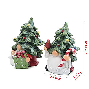 Hodao 2 PCS Christmas Tree Gnomes Decorations Xmas Gnomes Figurines Christmas Decor Handmade Elf Scandinavian Tomte Gnomes Figurines for Xmas Decor Gift - Christmas Party Home Gnomes Decorations