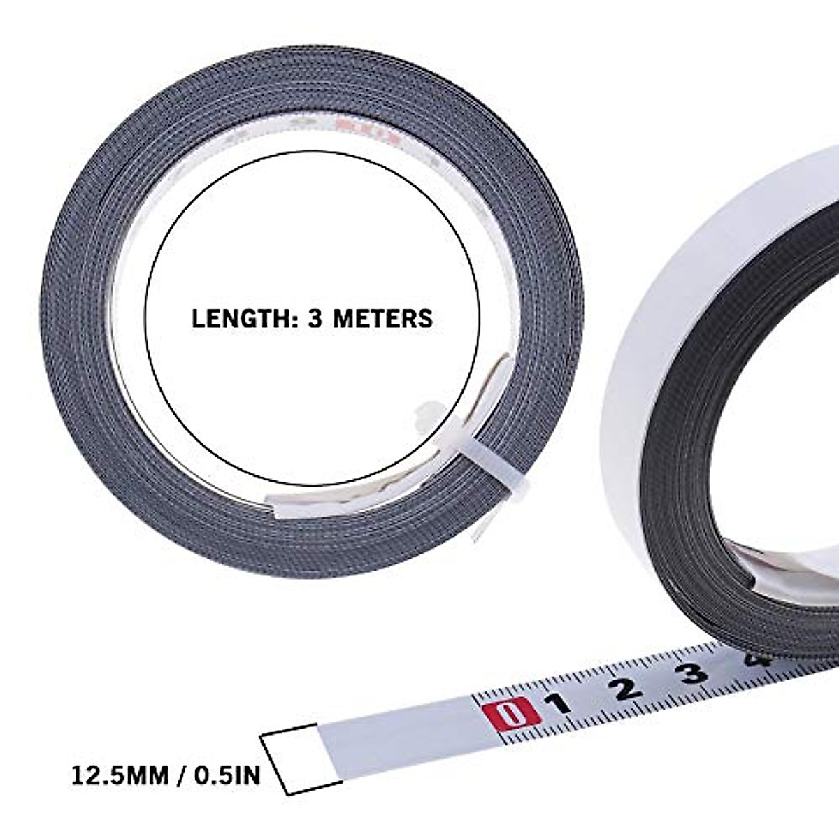 Micro Traders Metal Steel Measure Tape Self Adhesive Metric Scale Ruler Reads L to R for T-Track Router Table Band Saw Woodworking Tool