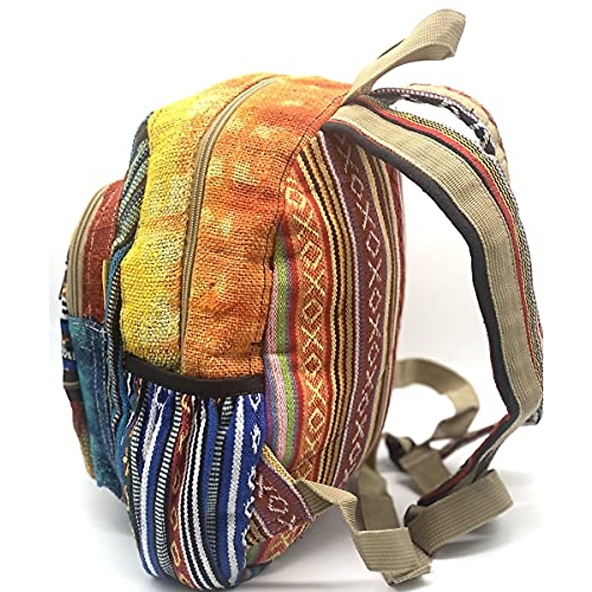 Unique design Himalaya Hemp Backpack Small Backpack Hippie Backpack Festival Backpack Hiking & Tablet Backpack FAIR TRADE Handmade with Love