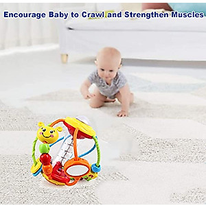 HOLA Baby Toys 6 to 12 Months Baby Toys 0-6 Months, Baby Rattles Activity Ball Infant Toys, Shaker Grab Spin Rattle, Crawling Educational 6 Month Old Baby Toys for 3, 6, 9, 12 Months Baby Boys Girls