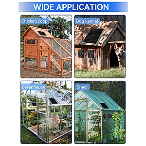 Solar Powered Fan, Solar Panel & 2 Pcs High Speed Fans with Weather Resistant Plug and Switch for Small Chicken Coop Greenhouse Shed Dog House Cooling
