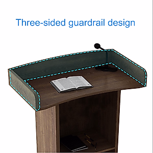 MObyat Lectern Podium Stand,Lectern Podium Stand,Stand-up Lectern Commercial Furniture Stand-Up Floor Teacher Speaker Lecture Classroom Presentation Stand/A/60x42x120cm