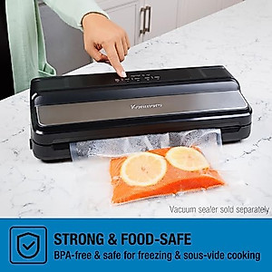 Vacuum Sealer Bags Set for FoodSaver Bag Nesco NutriChef Bonsenkitchen Kenmore BPA-Free Heat-Seal Textured Bags Sous-Vide 57 Jumbo Pack (50 Precut Bags-8"x10" 3 Rolls-8"x 20" 4 Rolls-11"x16")