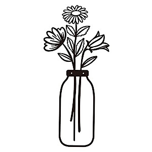 balikha Iron Flowers Ornament Qmetalart Hanging Decorations Vase Statue Figurines Modern Home Bathroom Garden Fence Decor Gift - 406x190x1.8mm